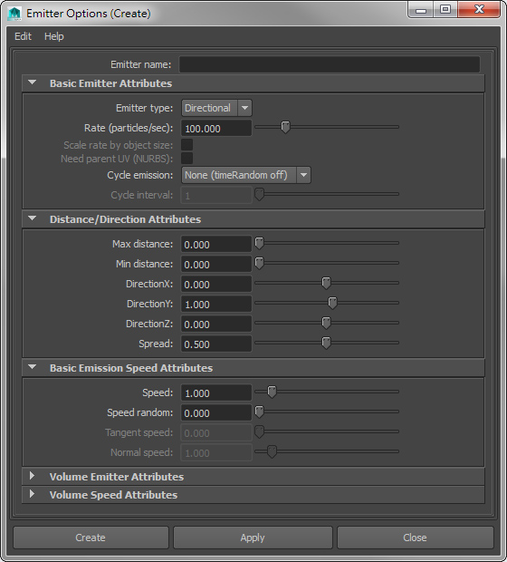 Volume 發射器是體積的。